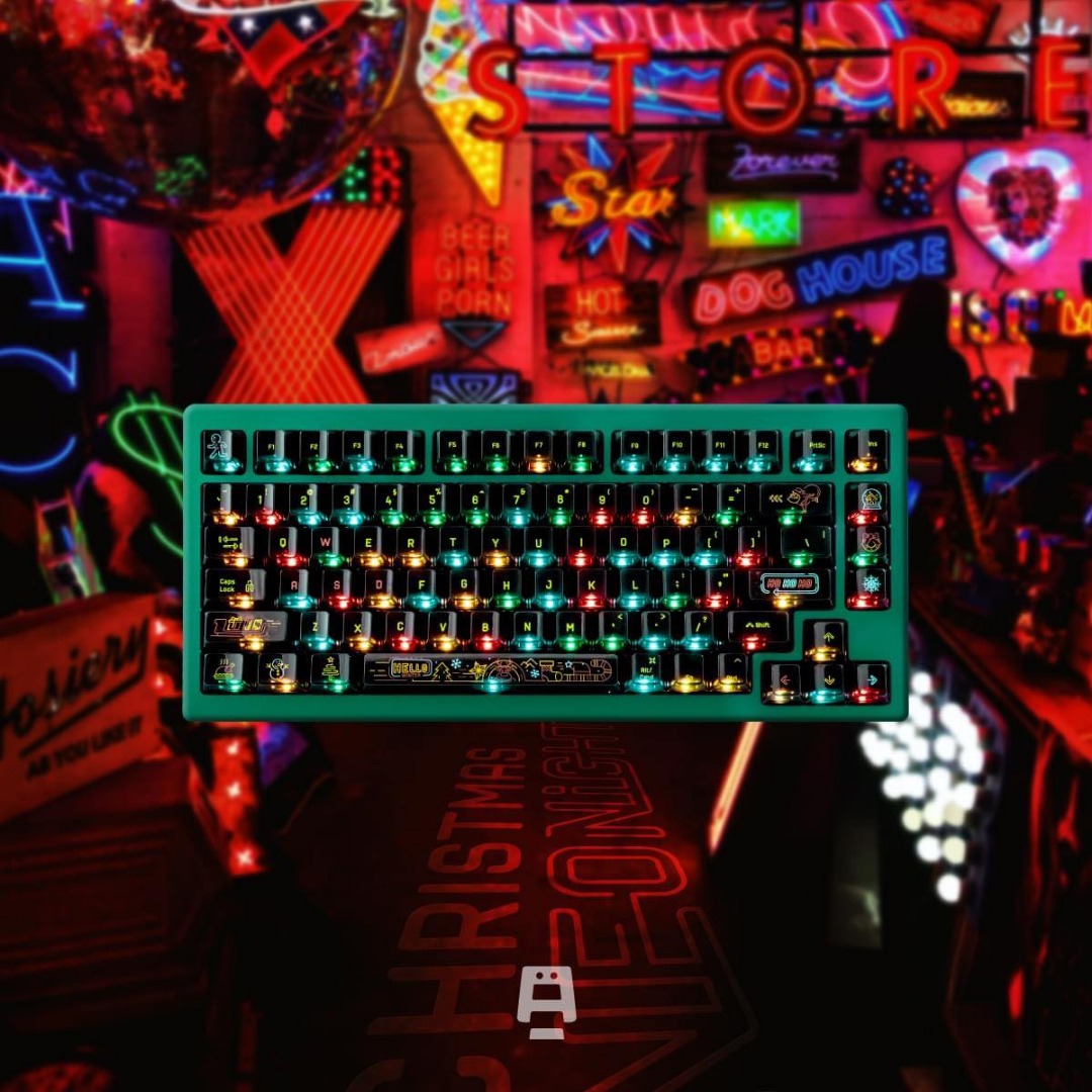Christmas Neon Night Keycap Set (Keyboard not included), Computers ...