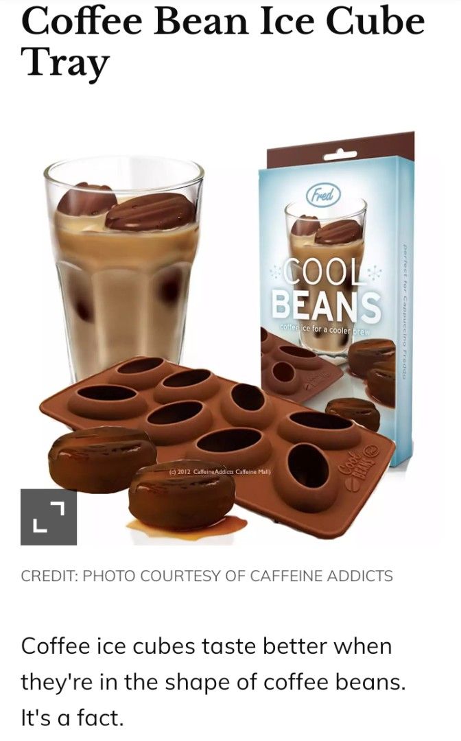 COFFEE BEAN ICE CUBE TRAY, Furniture & Home Living, Kitchenware ...