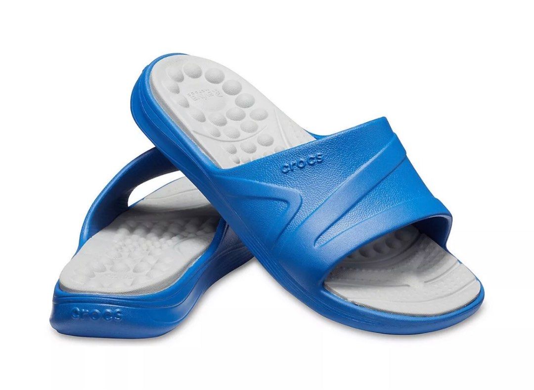 Crocs Reviva blue jean, Men's Fashion, Footwear, Flipflops and Slides ...