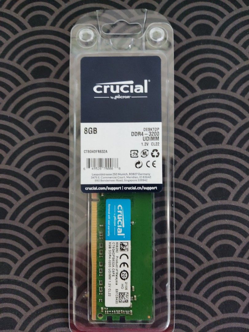 Crucial DDR4 8Gb 3200MHz ram, Computers & Tech, Parts & Accessories ...