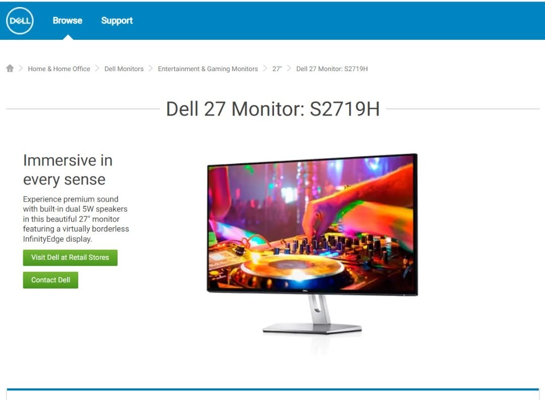 *SALE* Dell S2719H S Series Full HD LED IPS Monitor with Speaker, 27 ...