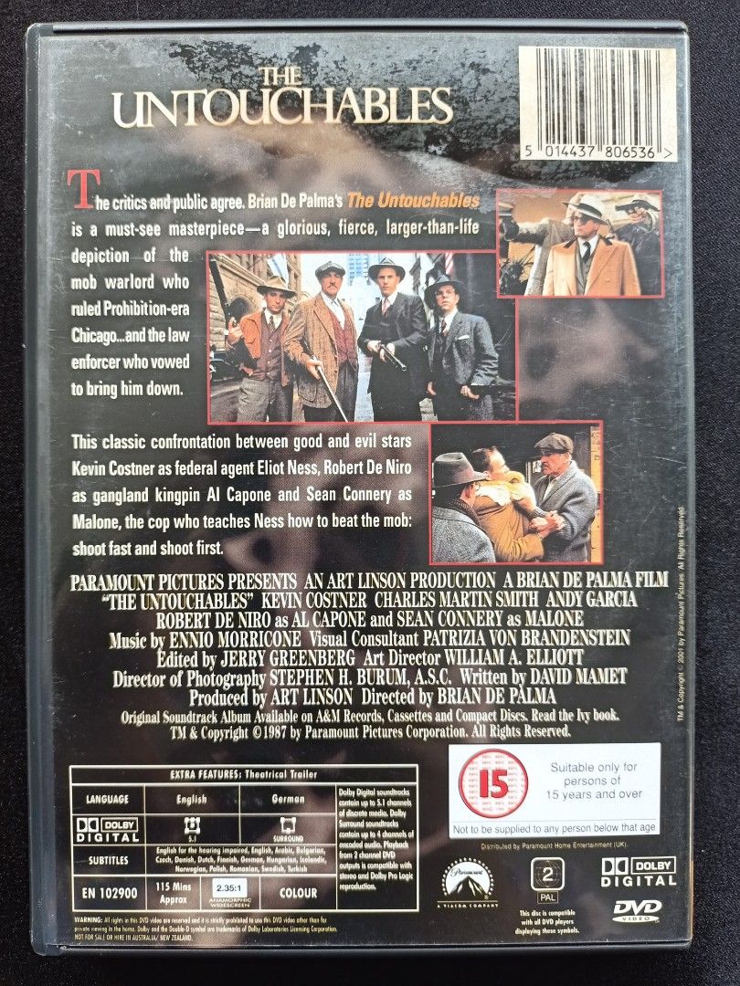 DVD The Untouchables, Hobbies & Toys, Music & Media, CDs & DVDs on Carousell