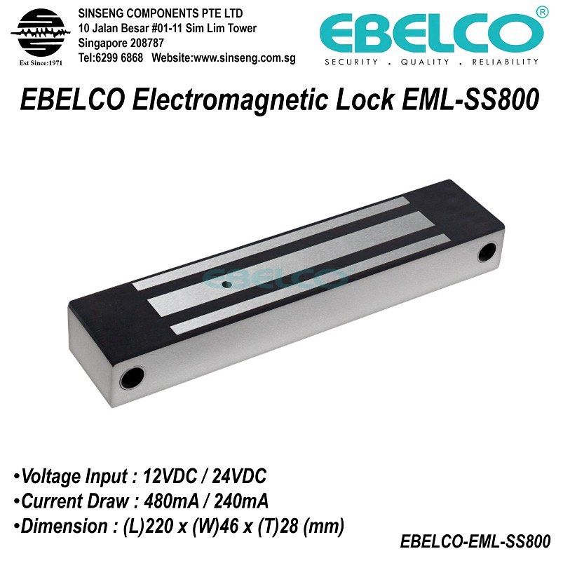 EBELCO 800lbs Waterproof Outdoor EM Lock Electromagnetic Lock EML-SS800 ...