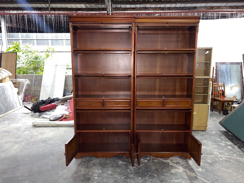 (F20045995) Korean Brown Rubberwood Display Cabinet / Kabinet Paparan ...