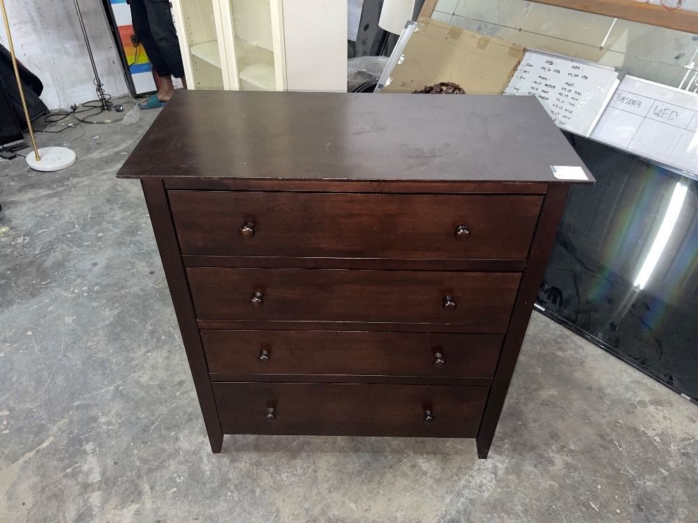 (F20046002) Rubber Wood 4 Tier Chest of Drawer / Peti Laci 4 Tingkat ...
