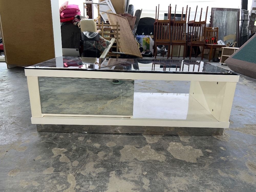 (F20046023) Glass Top Rectangle Coffee Table / Meja Kopi Segi Empat ...