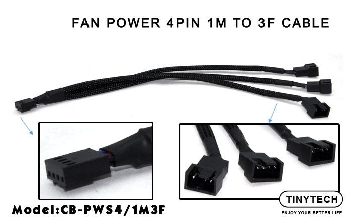 FAN POWER 4PIN 1M TO 3F CABLE ( CB-PWS4/1M3F ), Computers & Tech, Parts ...