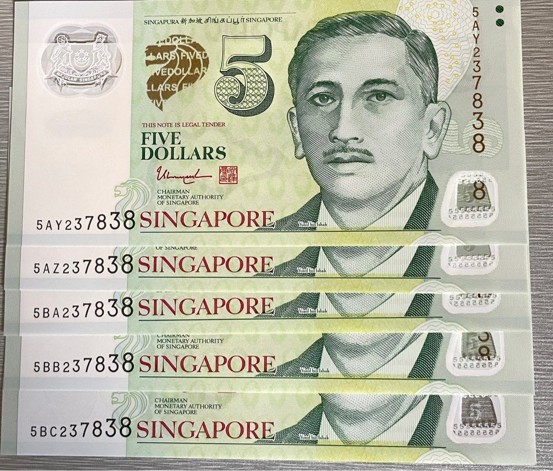 Five $5 same serial number notes., Hobbies & Toys, Memorabilia ...