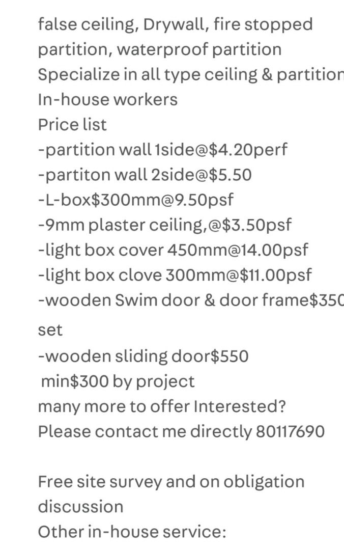 Flash ceiling/dry partition wall Professional, Home Services ...