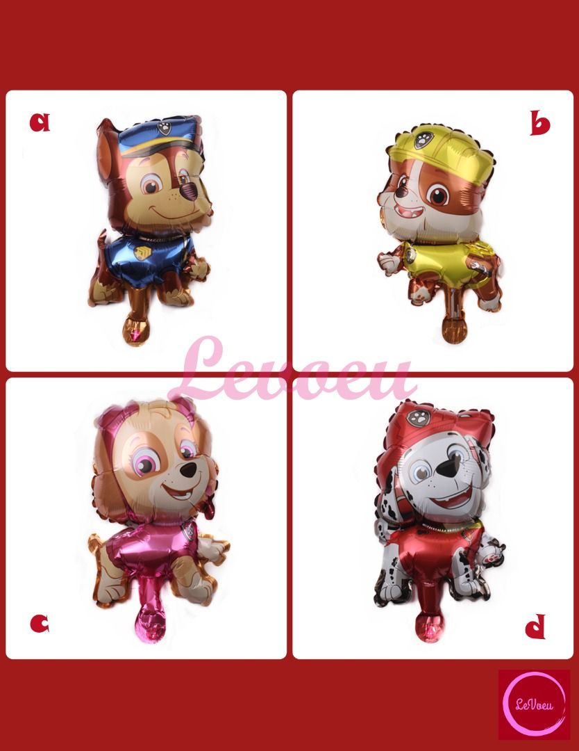 Foil balloon Paw Patrol Chase Marshall Skye Rubble small birthday party decoration kid, Hobbies ...