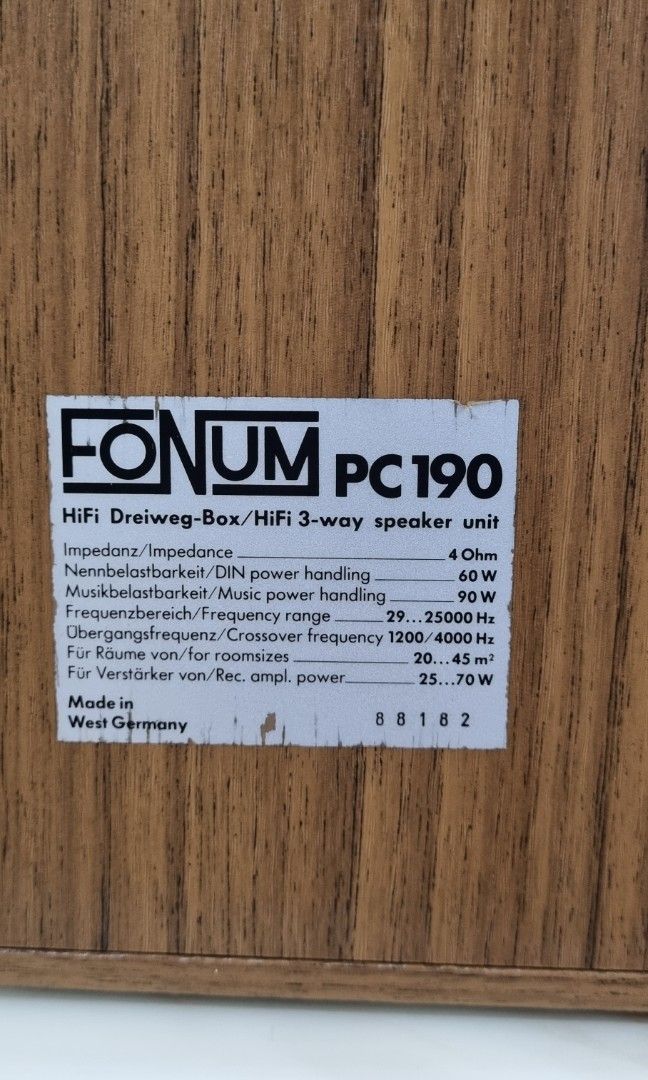 Fonum PC190 speaker ( Canton ), Audio, Other Audio Equipment on Carousell