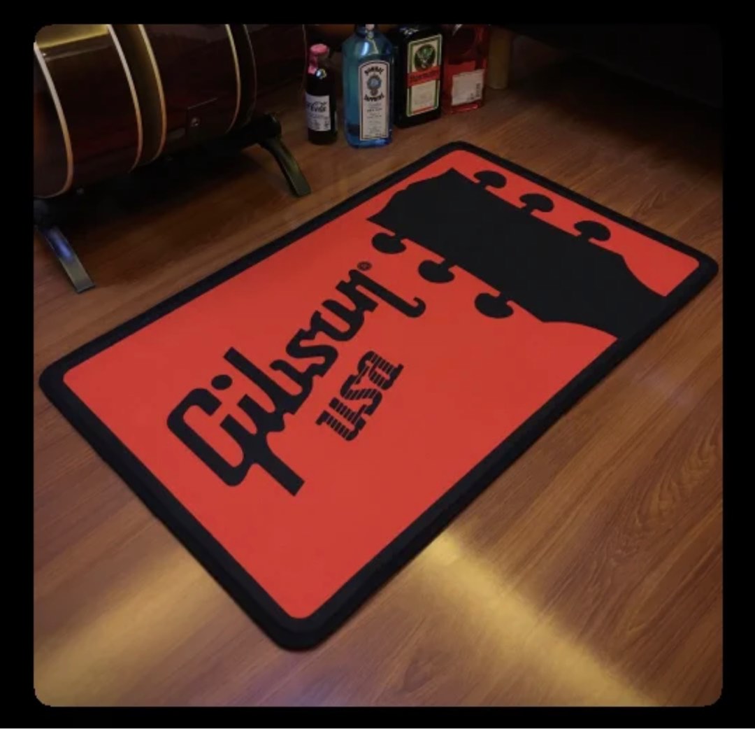 Gibson (Red) guitar mat(80x50cm), Hobbies & Toys, Music & Media, Music ...