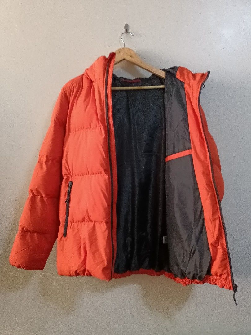 GU by UNIQLO ORANGE PUFFER DOWN JACKET, Men's Fashion, Coats, Jackets ...