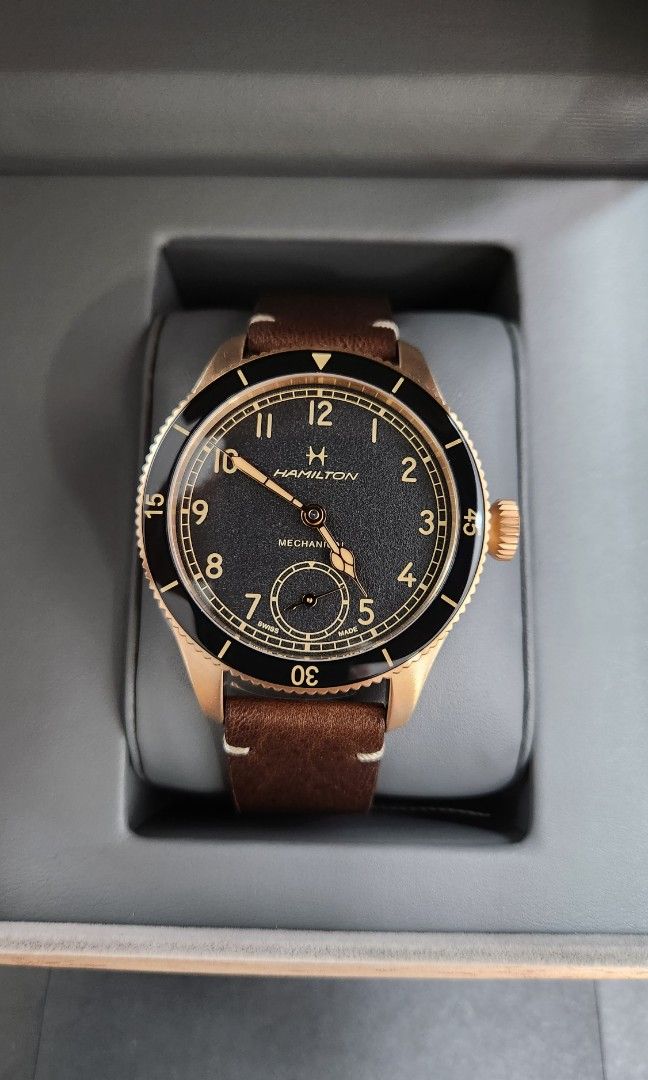Hamilton Pioneer Pilot Bronze, 名牌, 手錶 - Carousell