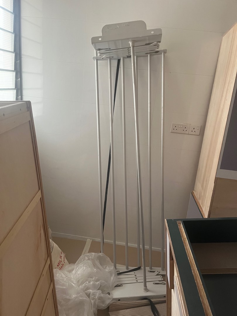 HDB BTO clothes rack, Furniture & Home Living, Home Improvement ...