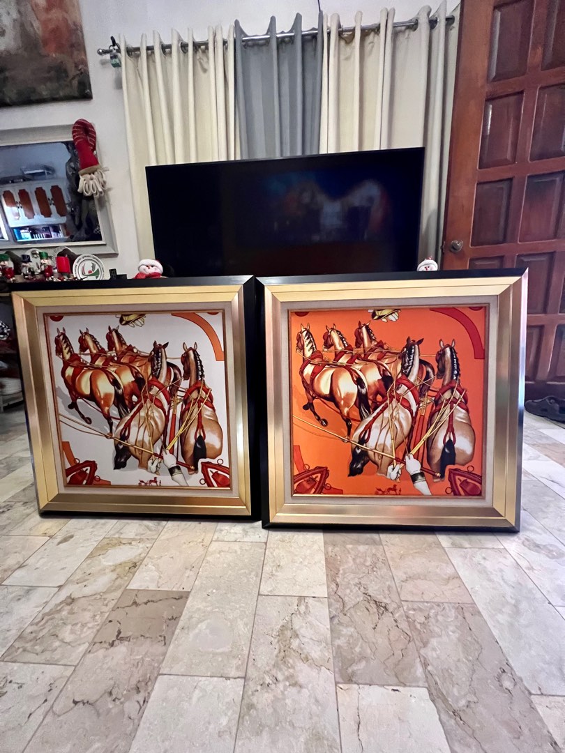 Hermes Two Scarf Frames, Furniture & Home Living, Home Decor, Frames ...