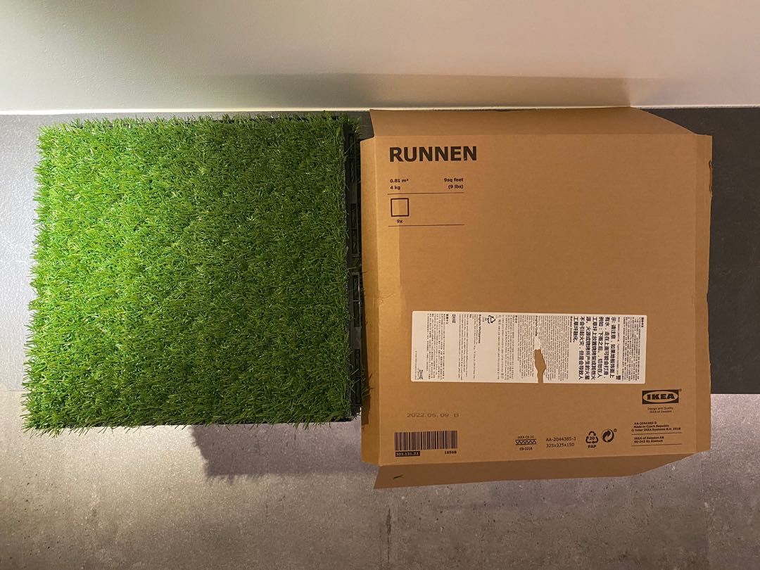 IKEA: RUNNEN carpet grass tile x9, Furniture & Home Living, Outdoor ...