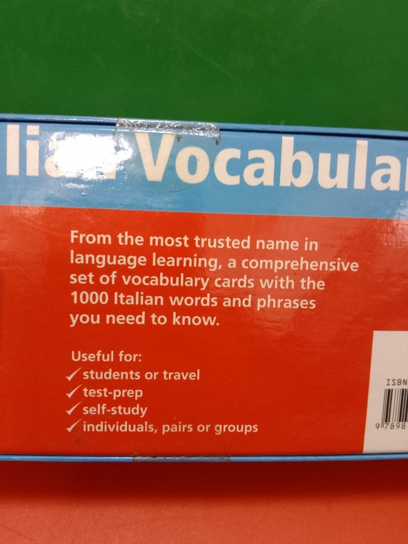 Italian Vocabulary 1000 Study Cards, Hobbies & Toys, Books & Magazines ...