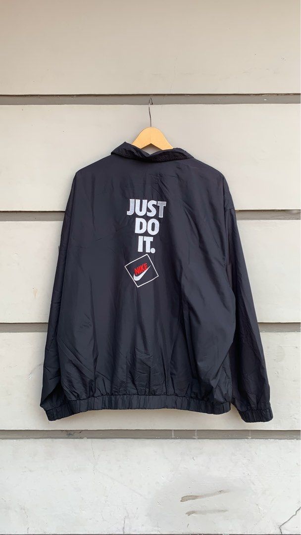 Jaket nike just do it pinwheel, Fesyen Pria, Pakaian , Atasan di Carousell