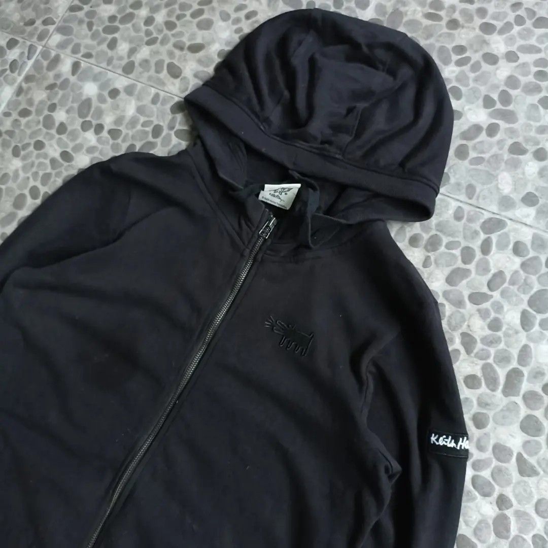 KEITH HARING ALIEN ZIP HOODIE ORIGINAL SECOND, Fesyen Pria, Pakaian ...