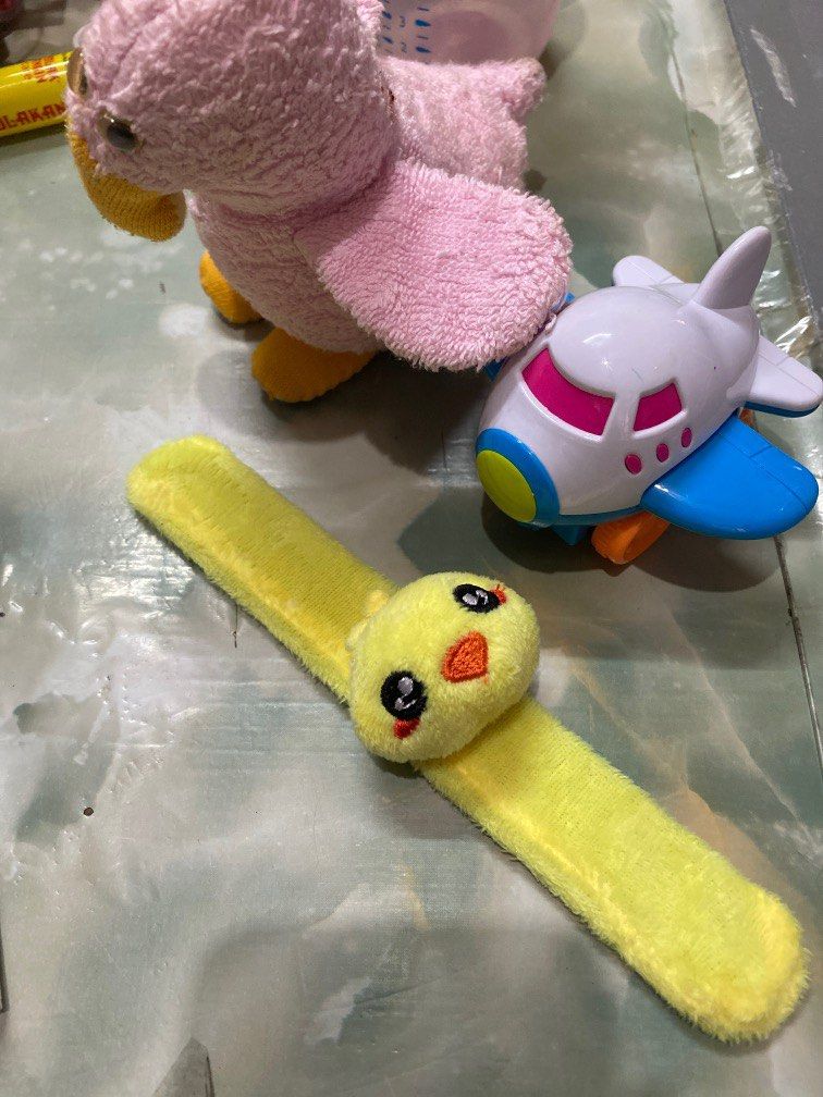 Kids toy bundle stuffy bracelet plush and heavy duty airplane, Hobbies ...