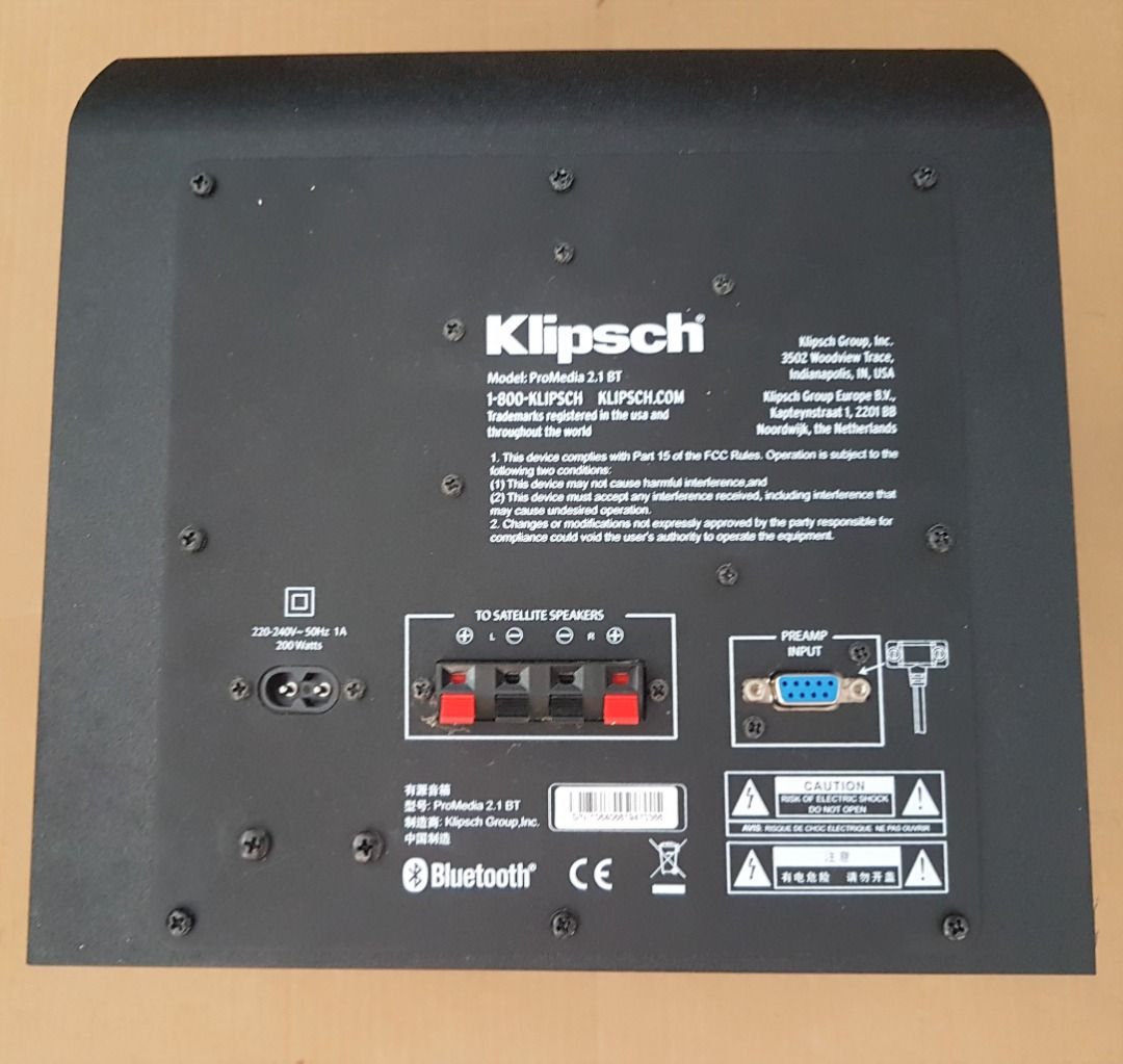Klipsch Model ProMedia 2.1 BT, USA, Active Subwoofer 200 Watts ...