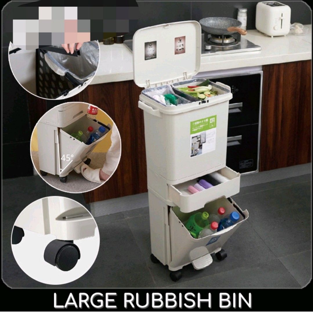 Large Rubbish Bin / Waste bin dustbin Trash Bins Garbage Recycling Bin ...