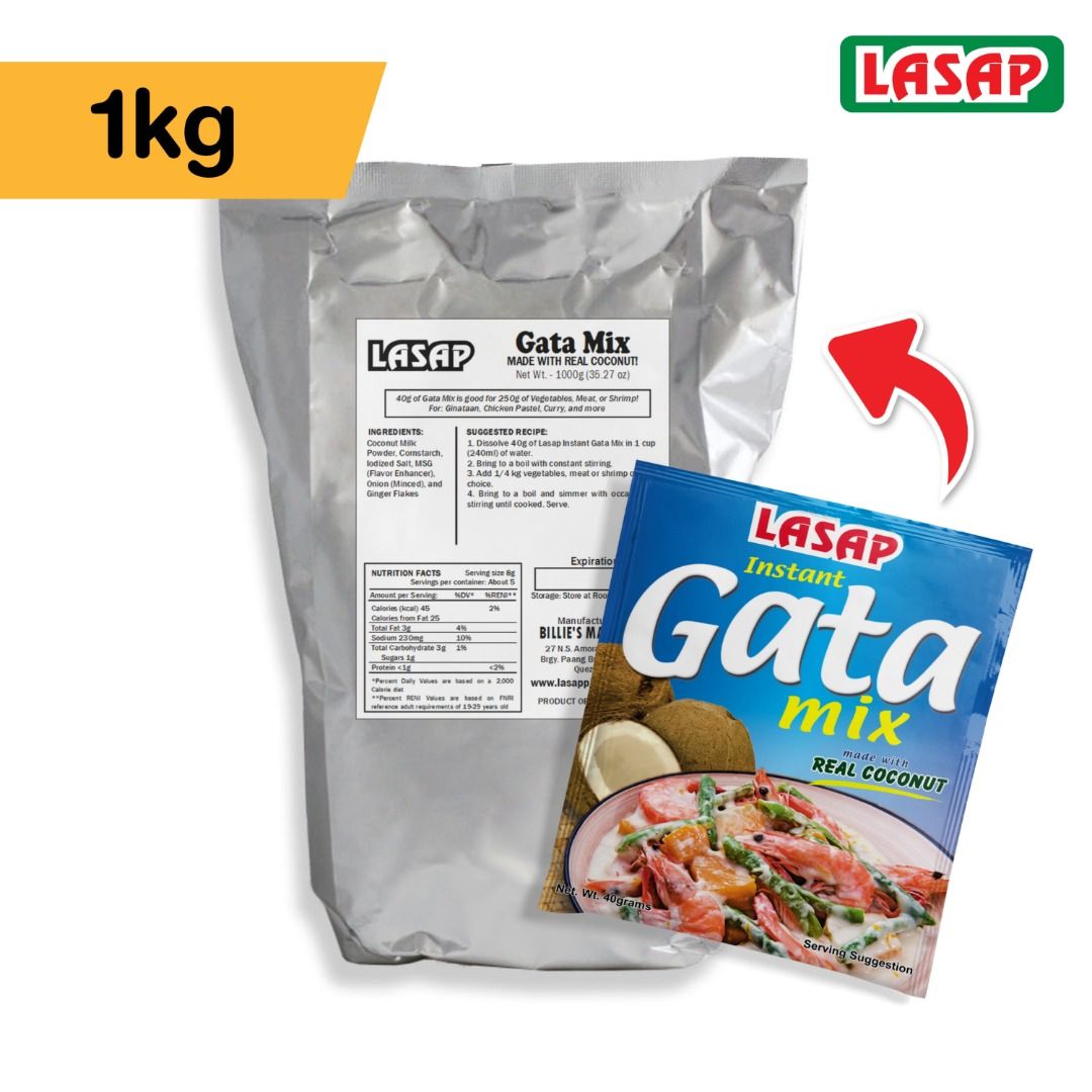 LASAP Instant Gata Mix with Real Coconut 1kg (Institution), Food ...
