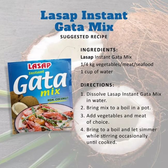 LASAP Instant Gata Mix with Real Coconut 1kg (Institution), Food ...