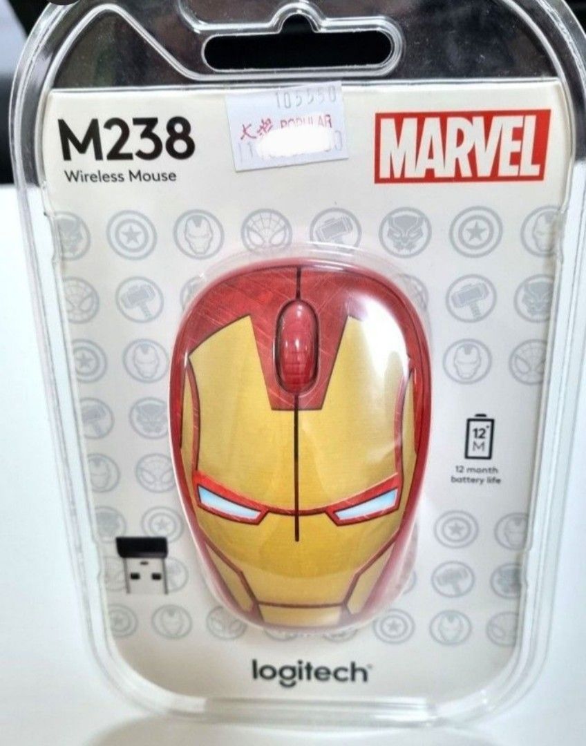 [Logitech] Marvel Iron Man M238 Wireless Mouse, Computers & Tech, Parts ...