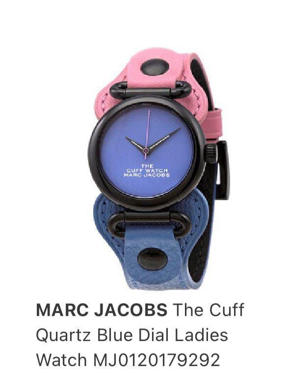 marc jacobs The cuff quartz blue dial watch, Barang Mewah, Jam Tangan ...