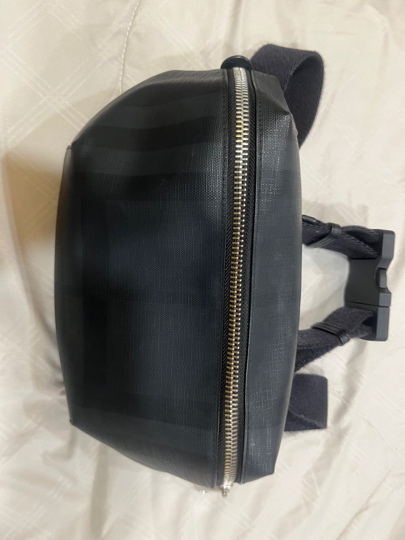 Medium London Check and Leather Bum Bag, Men's Fashion, Bags, Belt bags ...