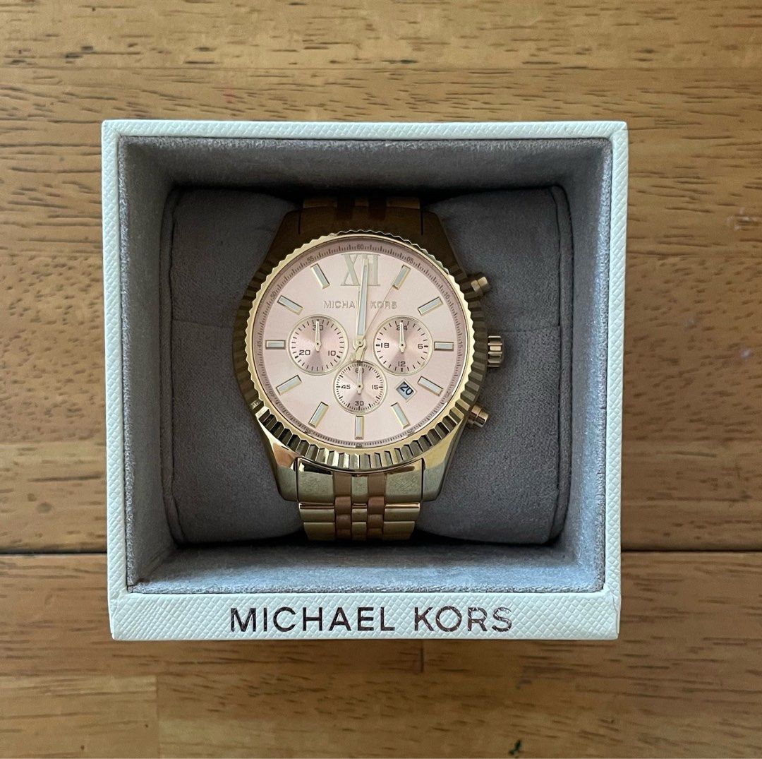 Michael Kors Lexington Gold - Tone Watch, Luxury, Watches on Carousell