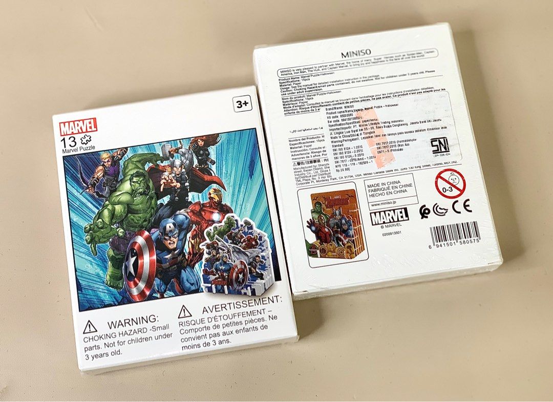 Miniso x Marvel Puzzle Mainan Anak Original, Toys & Collectibles ...