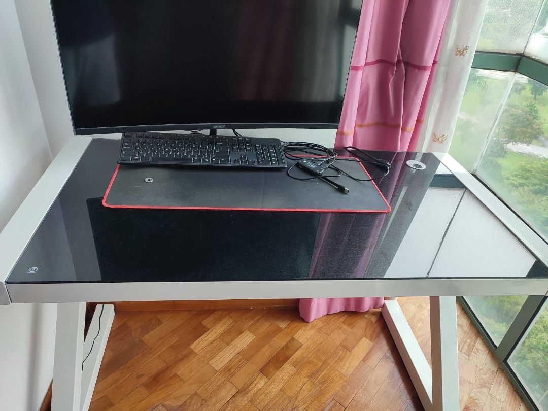Modern Design Tempered Glass Top Study/Work/Computer Desk for sale ...