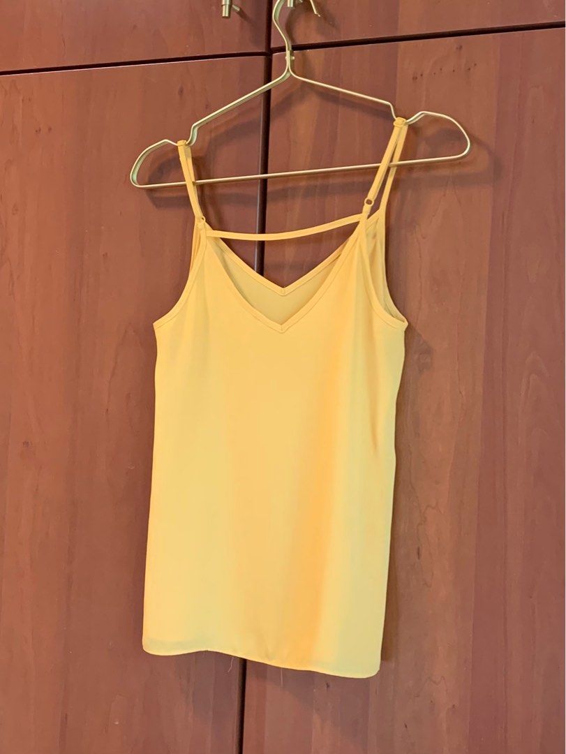 Mustard cami top, Women's Fashion, Tops, Sleeveless on Carousell