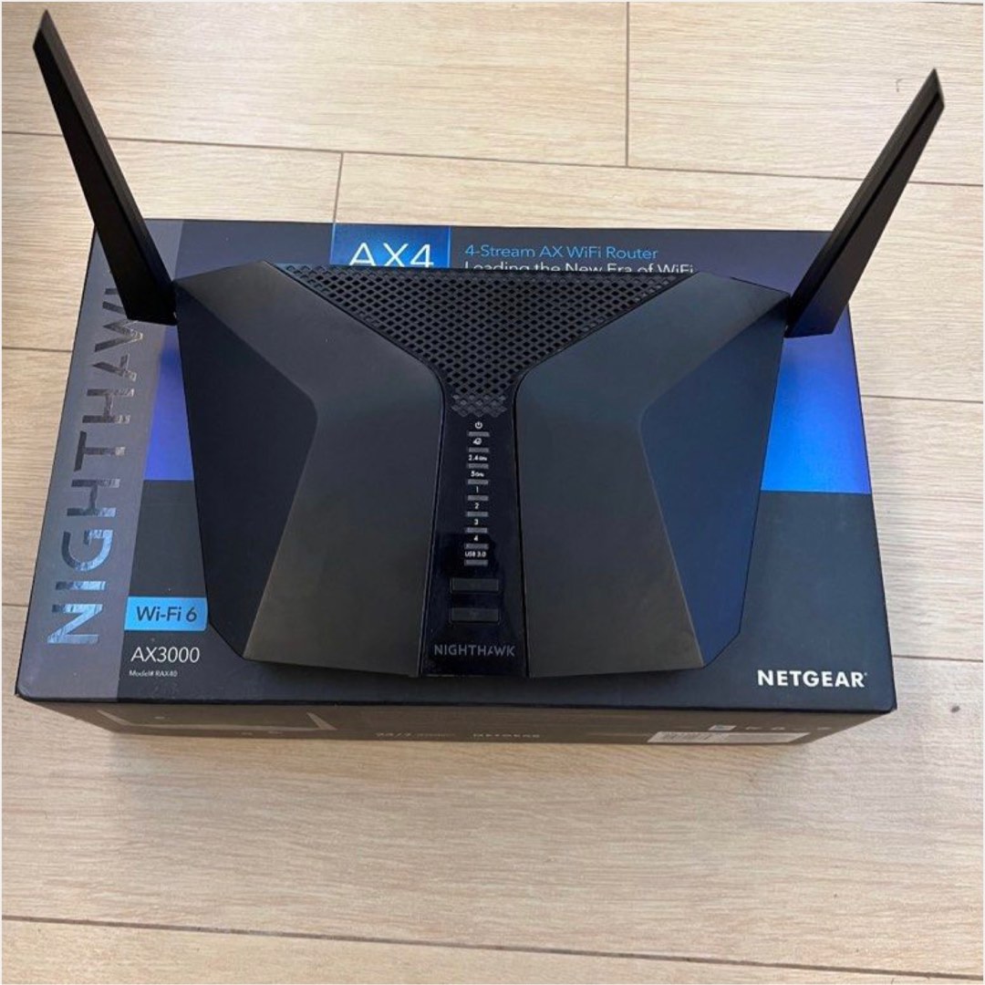 Netgear Router RAX40 AX3000 Nighthawk Ax4 雙頻 wiFi6 智能無線路由器, 電腦＆科技, 電腦周邊 ...