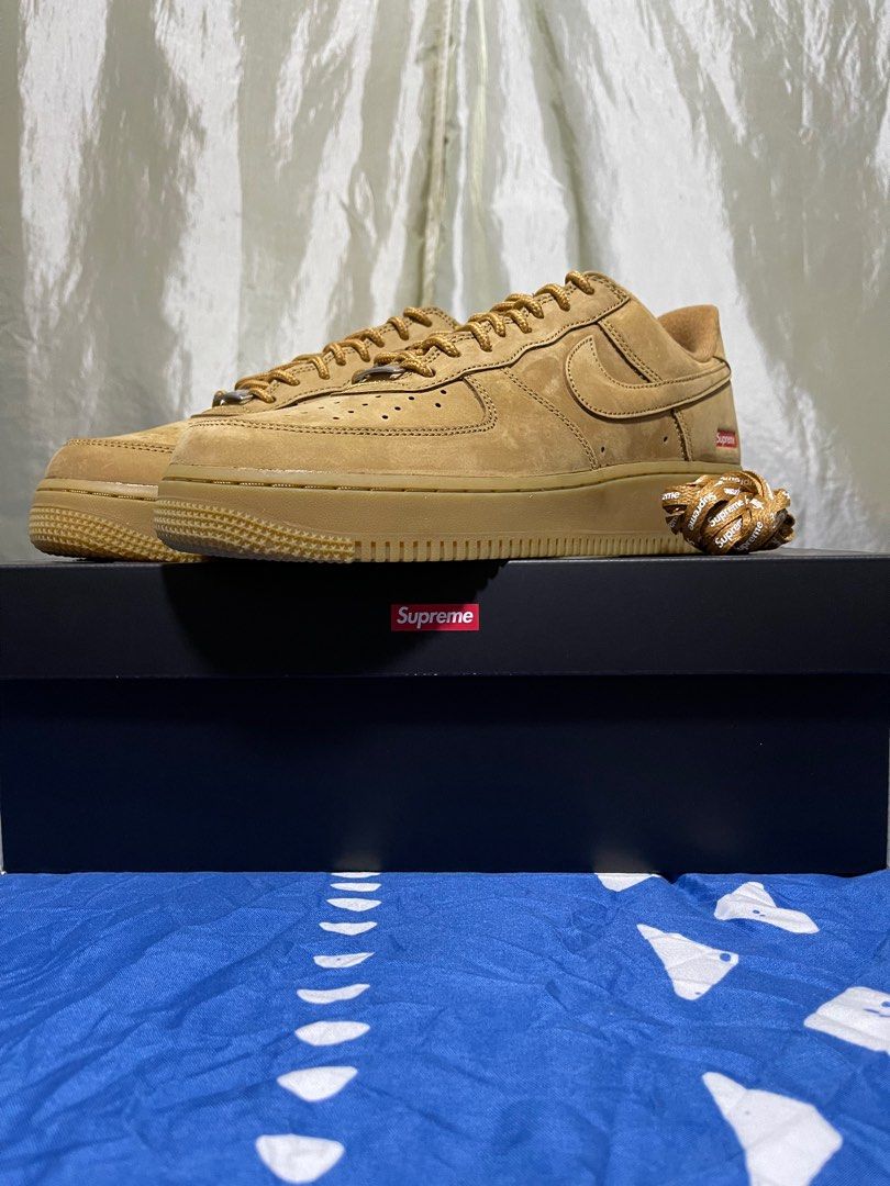 Nike Air Force 1 Low SP Supreme Wheat, Men's Fashion, Footwear ...