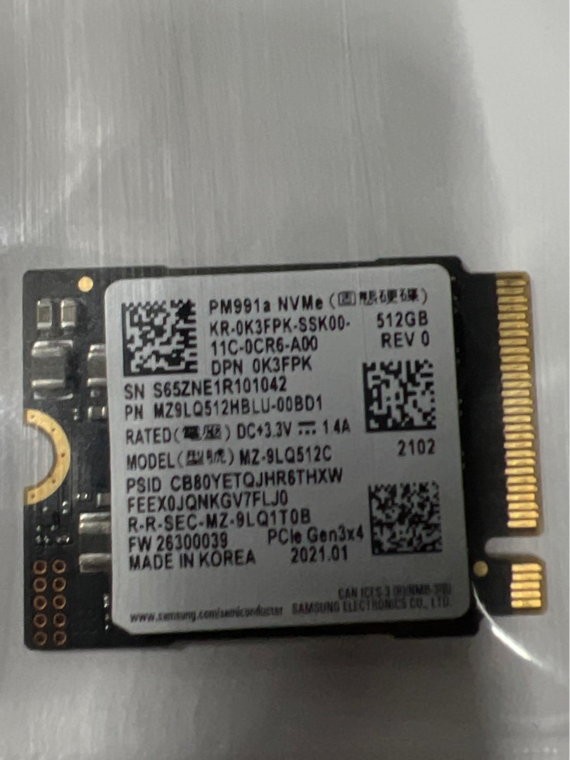 Nvme M.2 Samsung SSD - 2230 512GB for Microsoft Surface lineup or Steam ...
