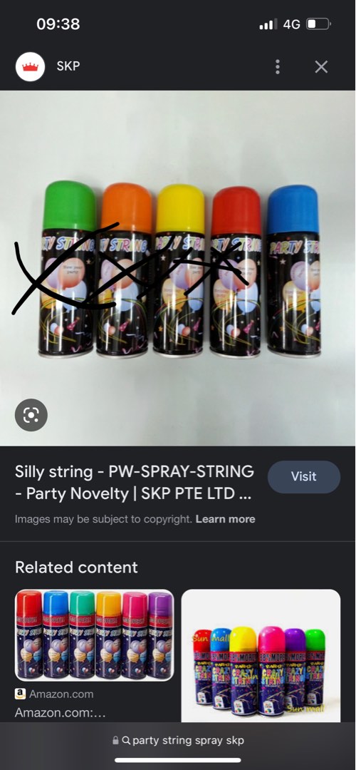 Party Spray String, Hobbies & Toys, Stationery & Craft, Occasions ...