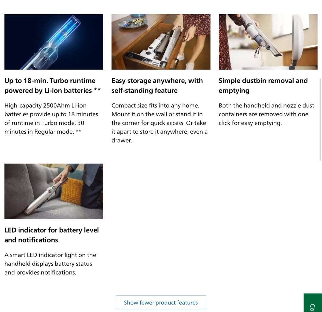 Philips XC4201/01 Stick Cordless 2 in 1 Vacuum Cleaner, TV & Home ...