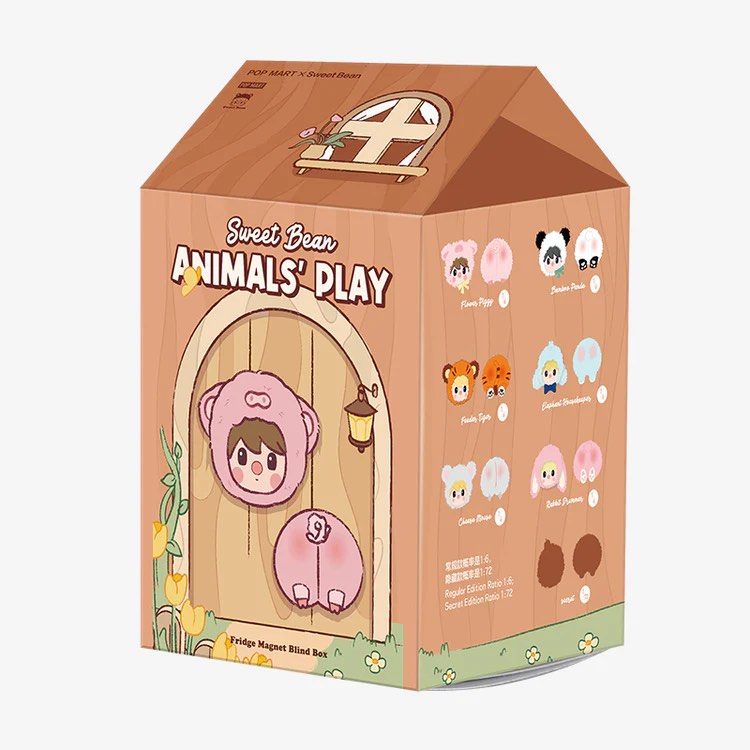 POPMART Sweet Bean Animals Play Series Fridge Magnet Blind Box, Hobbies ...
