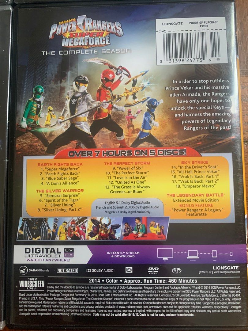Power Rangers Movies and Series DVD / Bluray, Hobbies & Toys, Music ...