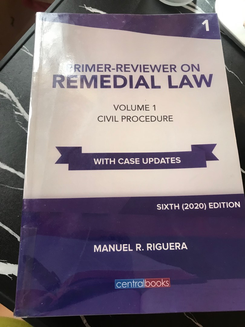 Primer Reviewer on Remedial Law Volume 1 by Manuel Riguera, Hobbies ...
