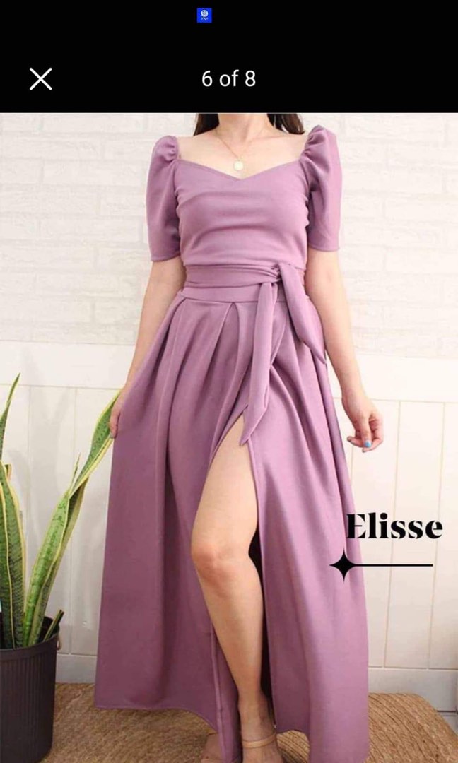 Puff long dress/ filipiniana dress style, Women's Fashion, Dresses ...