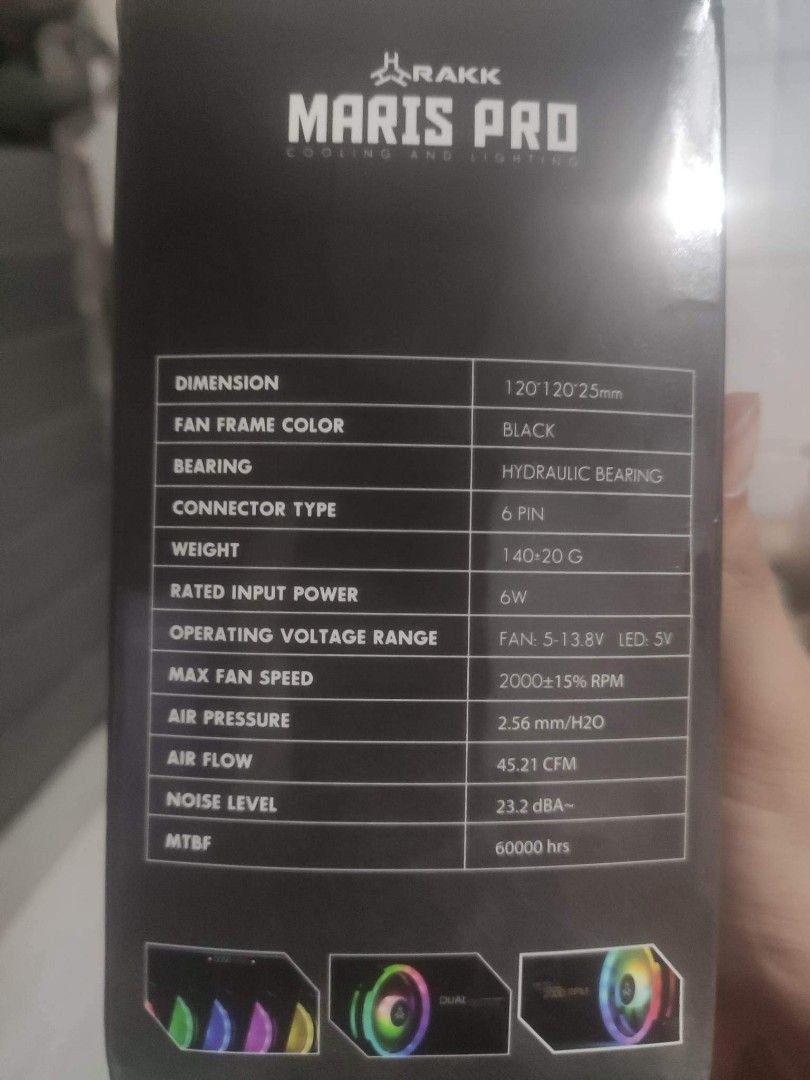 RAKK Maris Pro PC Lighting Kit 3x120mm Fan RGB, Computers & Tech, Parts ...