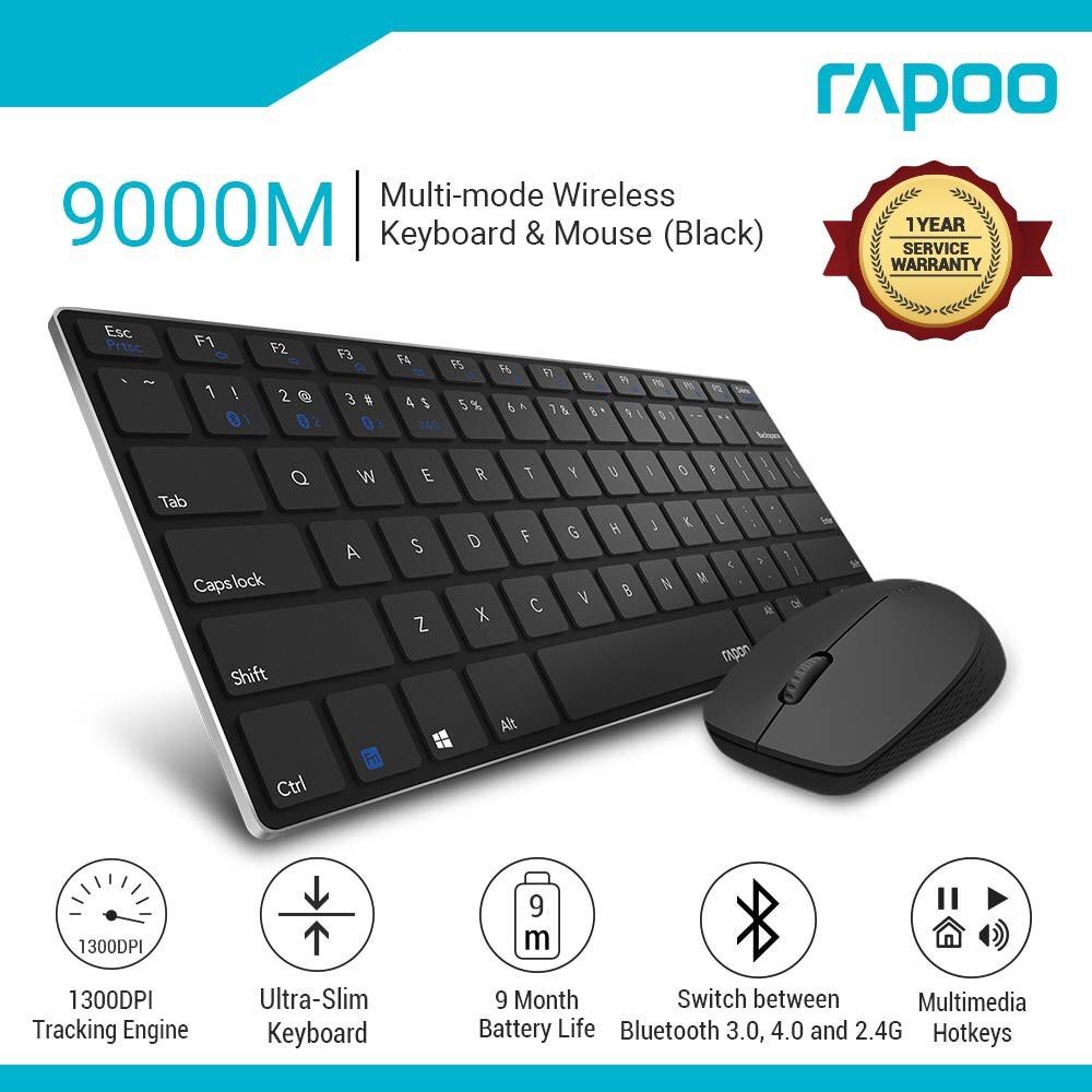 Rapoo 9000M Bluetooth Keyboard & Wireless Mouse SET (with box), Computers & Tech, Parts ...