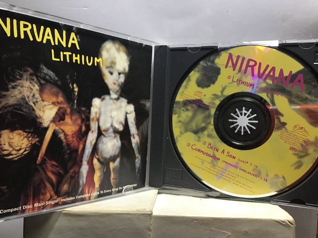 RARE CD SINGLE Nirvana (Kurt Cobain) - Lithium OOP ORIGINAL PRESS Anubis 90s Grunge Rock ...
