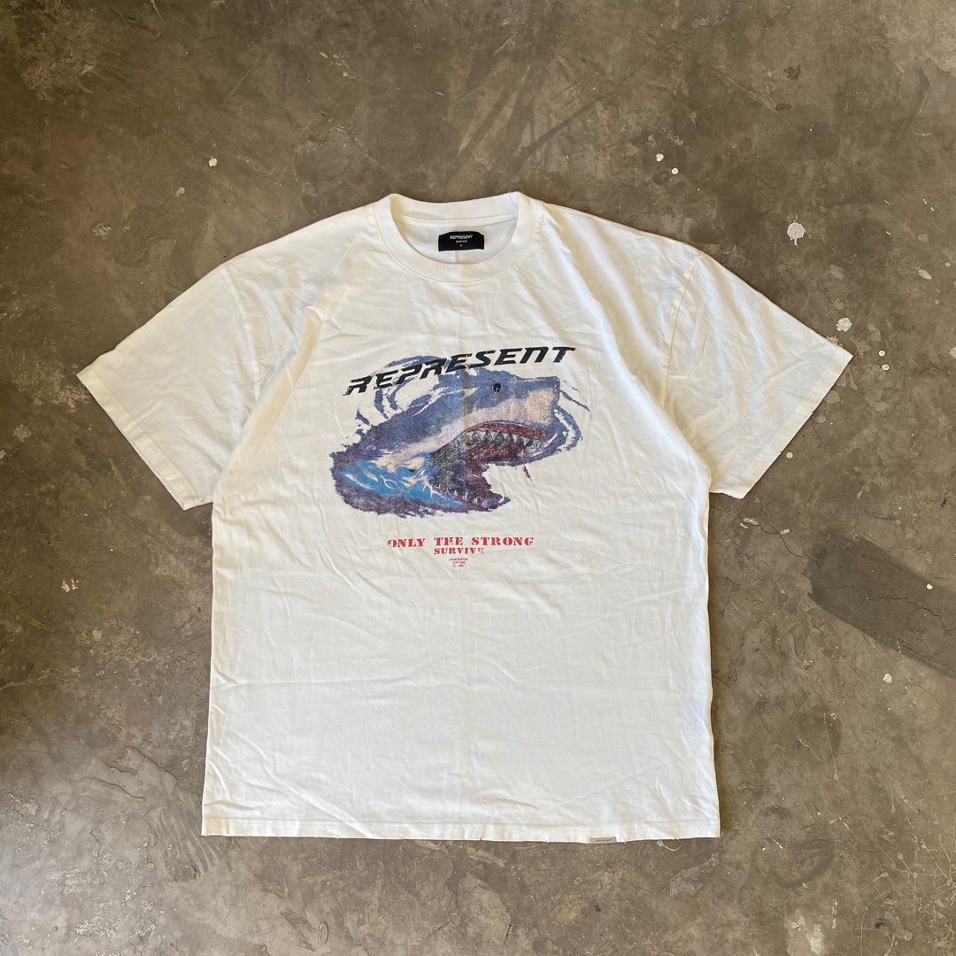 Represent - Distressed Shark Tee, Men's Fashion, Tops & Sets, Tshirts ...