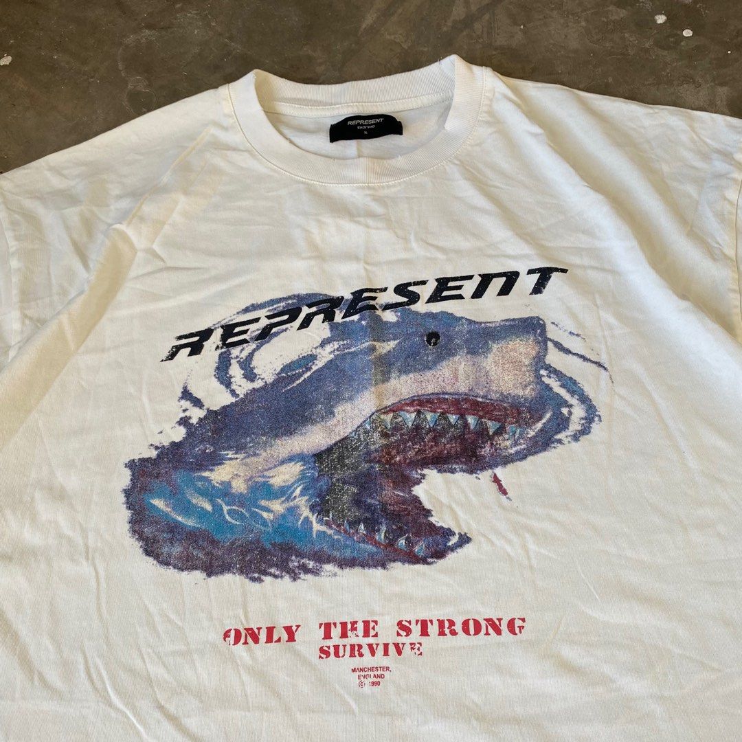 Represent - Distressed Shark Tee, Men's Fashion, Tops & Sets, Tshirts ...